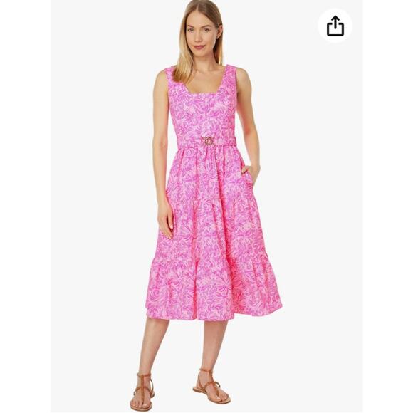 Lilly Pulitzer | Dresses | Lilly Pulitzer Dress Womens 4 Mckinnon Midi ...